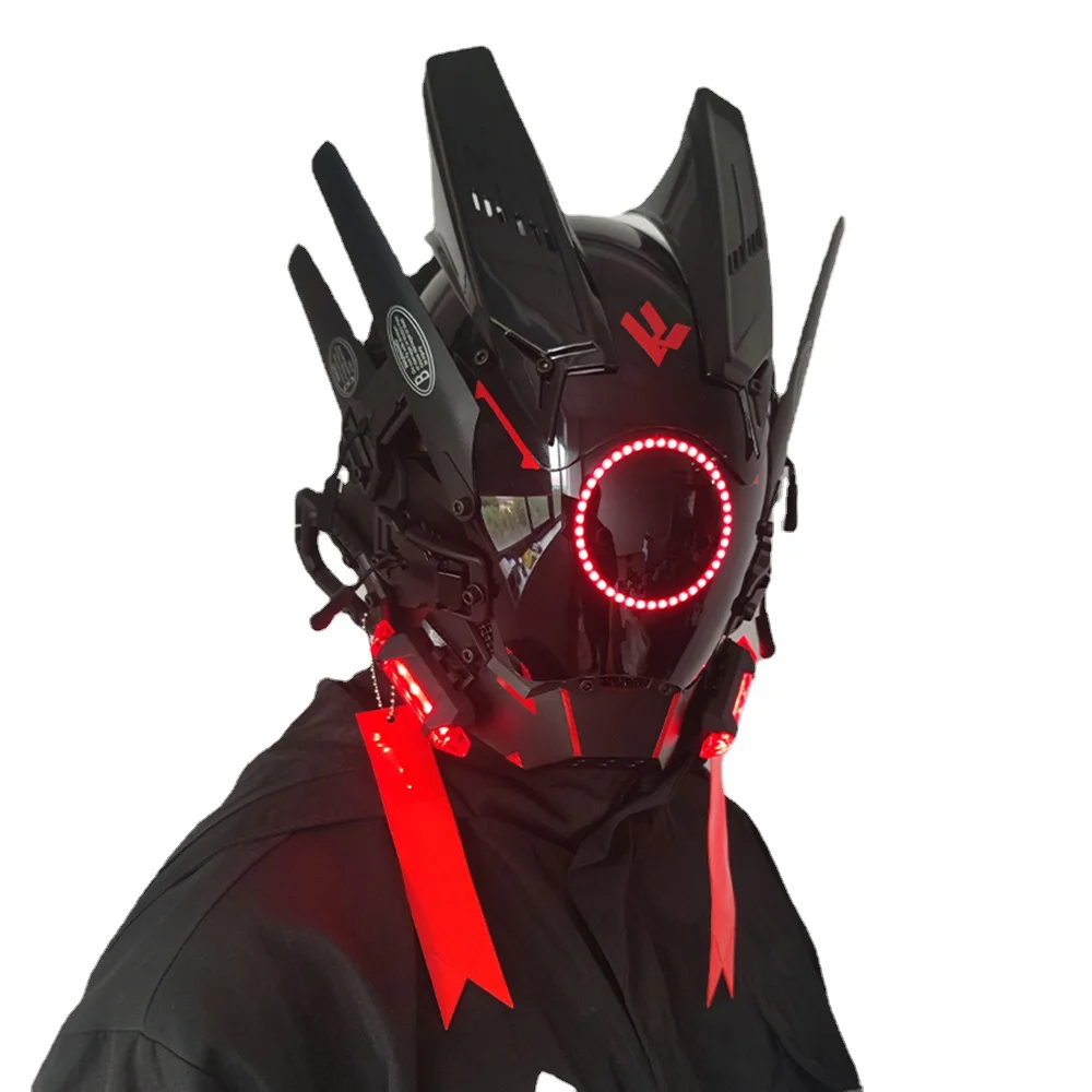 Halloween Cosplay Party Mask Personalized Black Cyberpunk Mask Cosplay ...