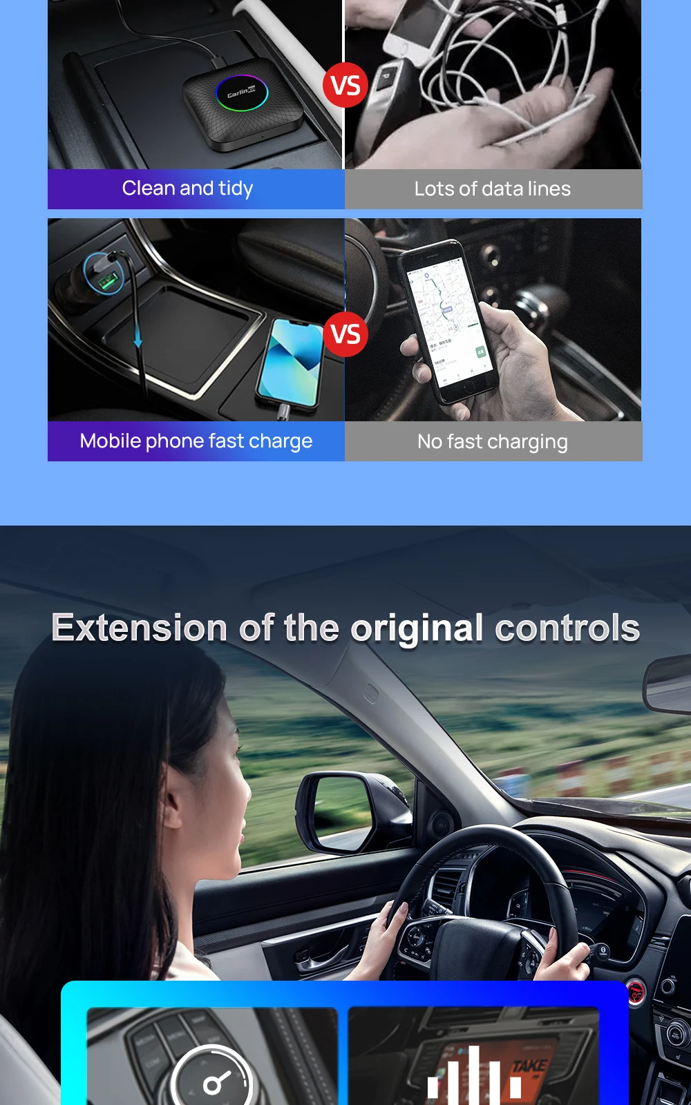 Carlink Tbox Ambient - Universal Carplay & Android Auto