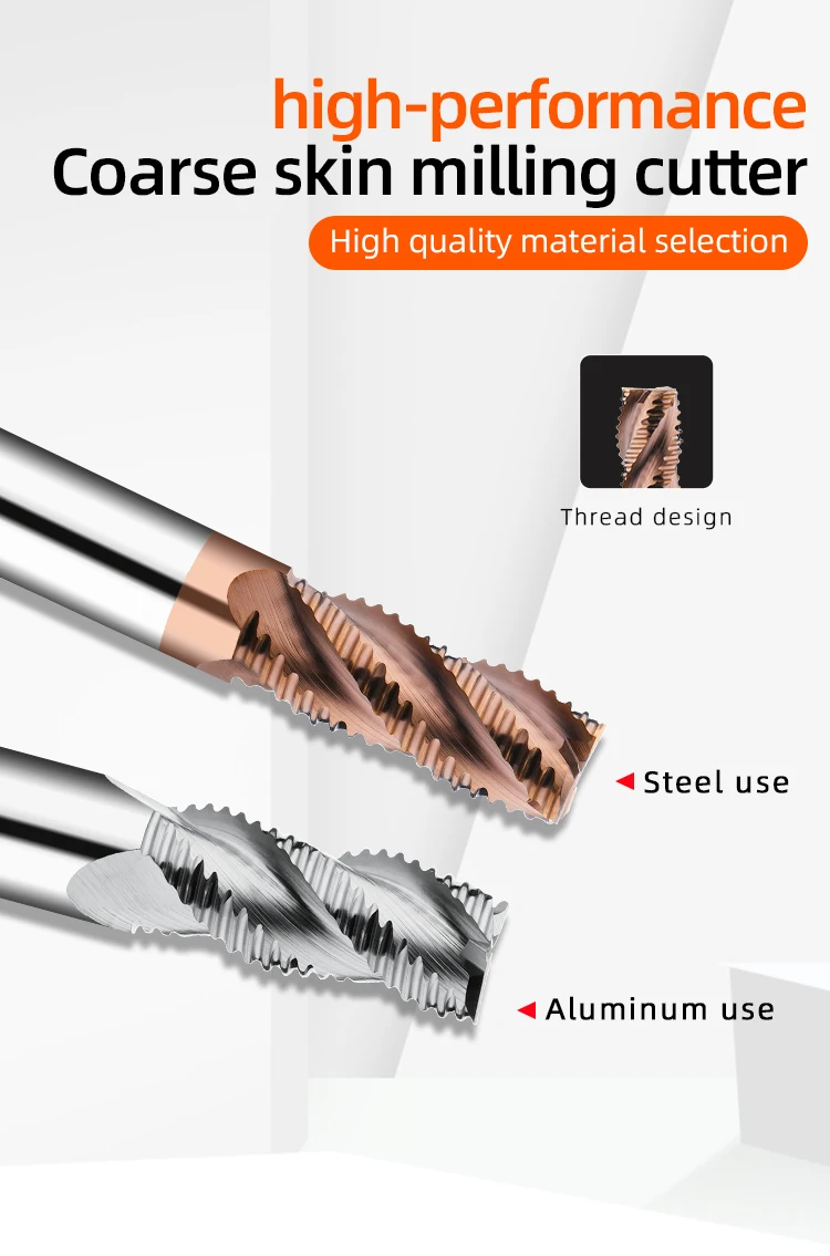 HRC 55 Solid Tungsten Carbide CNC Wave Edge End Milling Cutter Rough ...