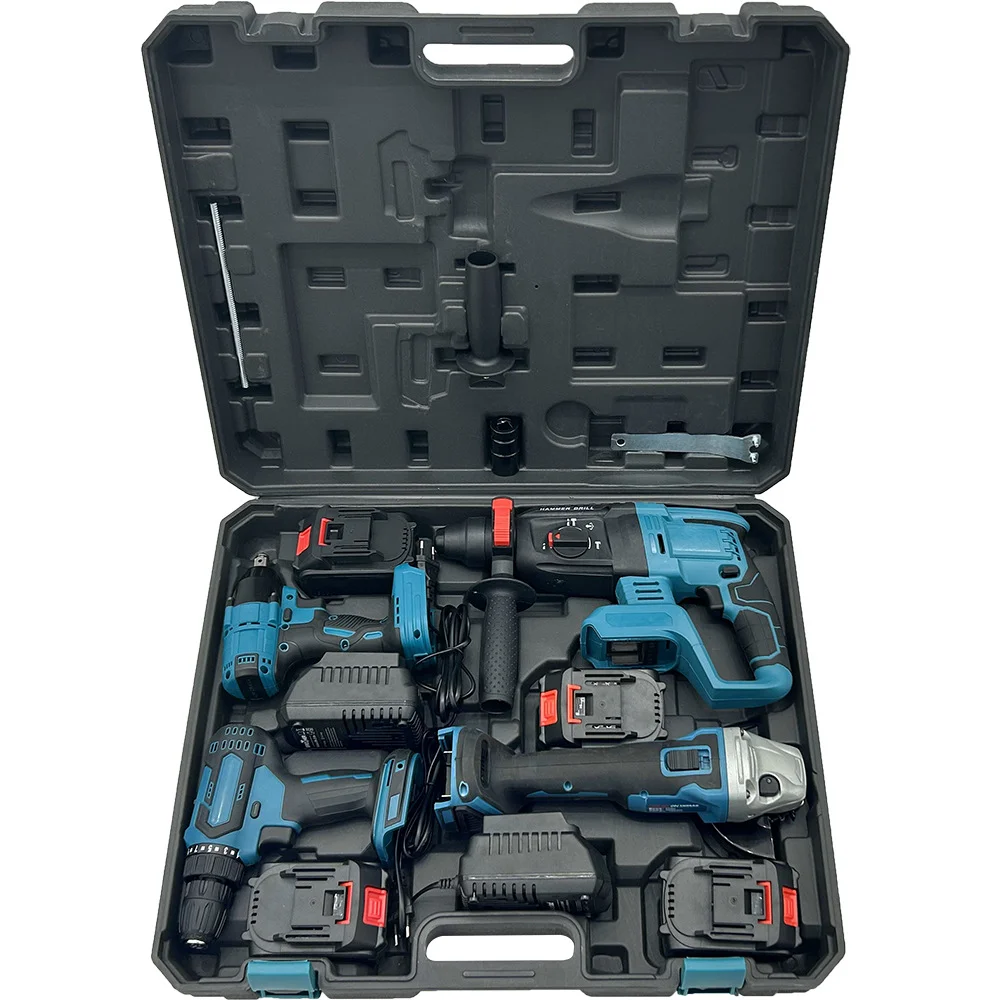Professional 21V Cordless Electric Power Tool Set 4pcs Multi-Purpose ...