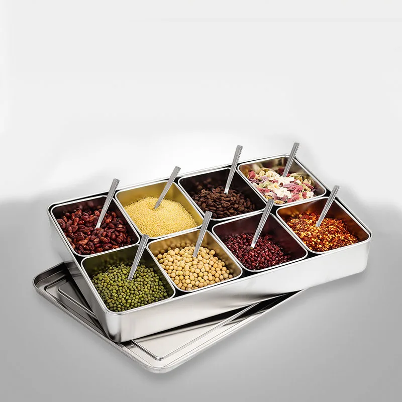 Multi-use Stainless Steel Spice Box - Sustainable & Versatile