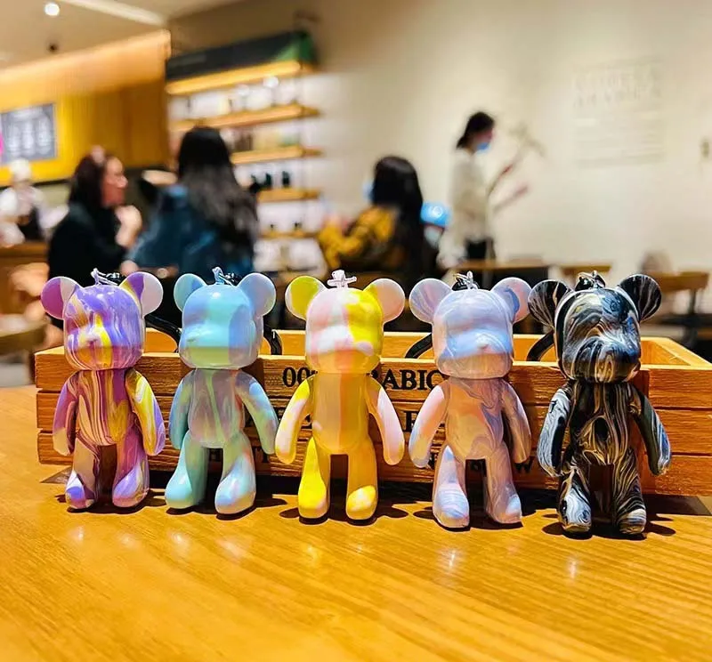 Handmade DIY Hot Sell Toy 8cm Fluid Bear Keychain Figure