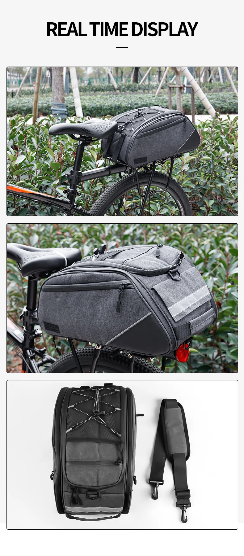 Large Capacity Road Bicycle Rear Pannier Bag Riding Satchel Waterproof ...