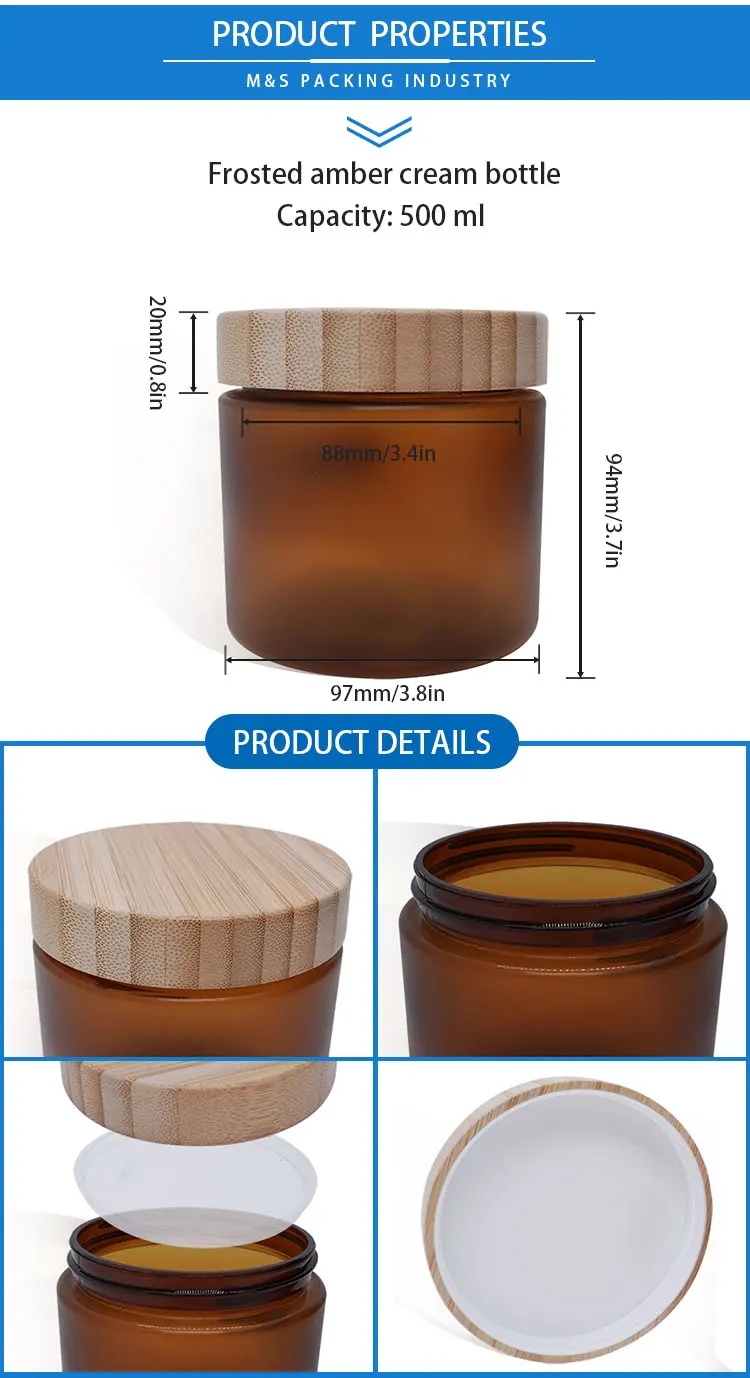 Natural Body Scrub Container 250g 500g Empty Frosted Cosmetic Packaging ...