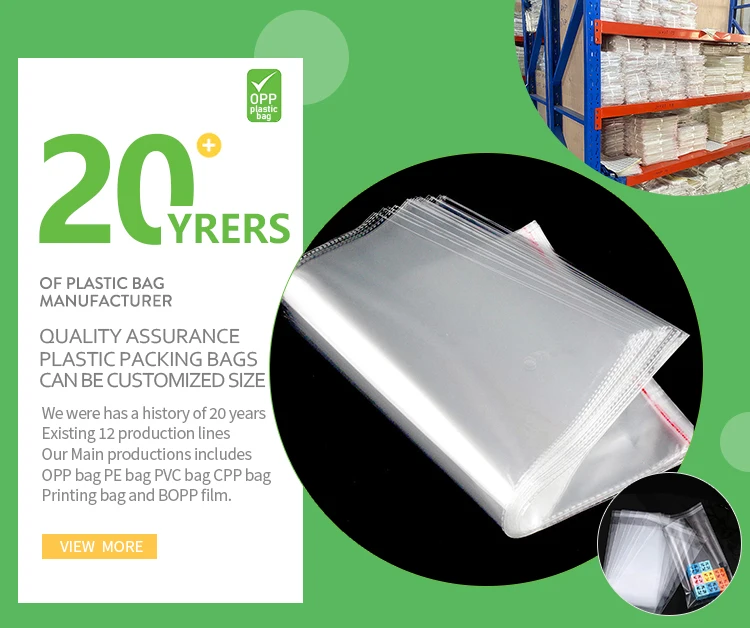 Resealable Transparent Custom Self Sealing Adhesive Polybag Cello ...