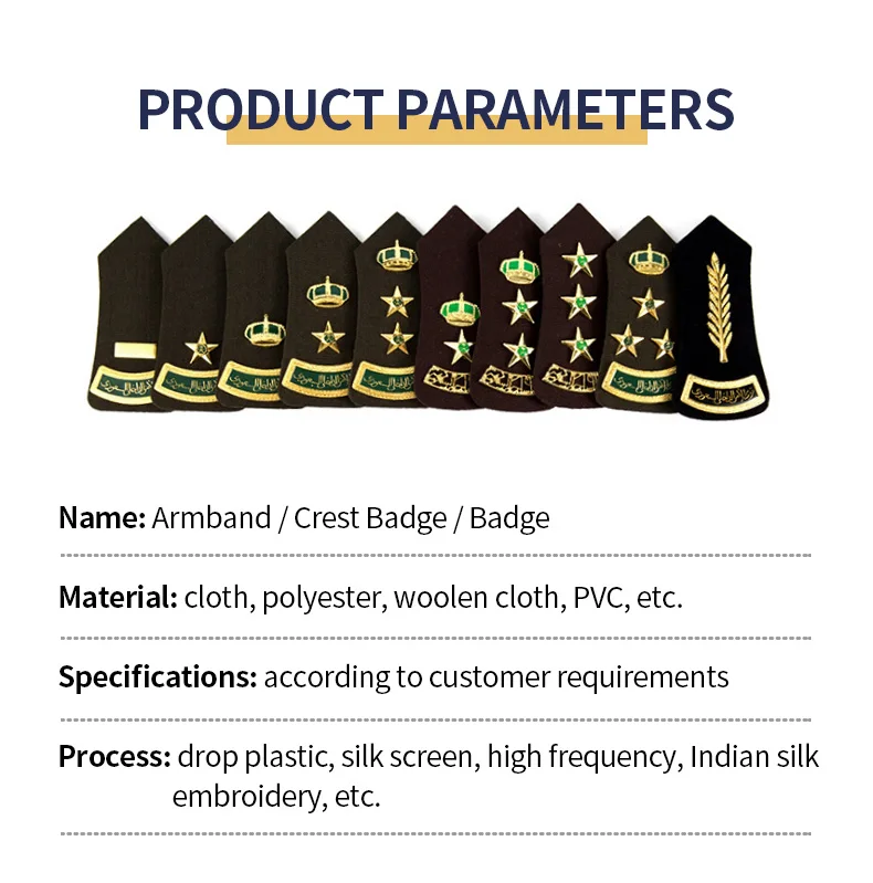 Customized Boards Badge Officer Print Epaulette Shoulder Uniform ...