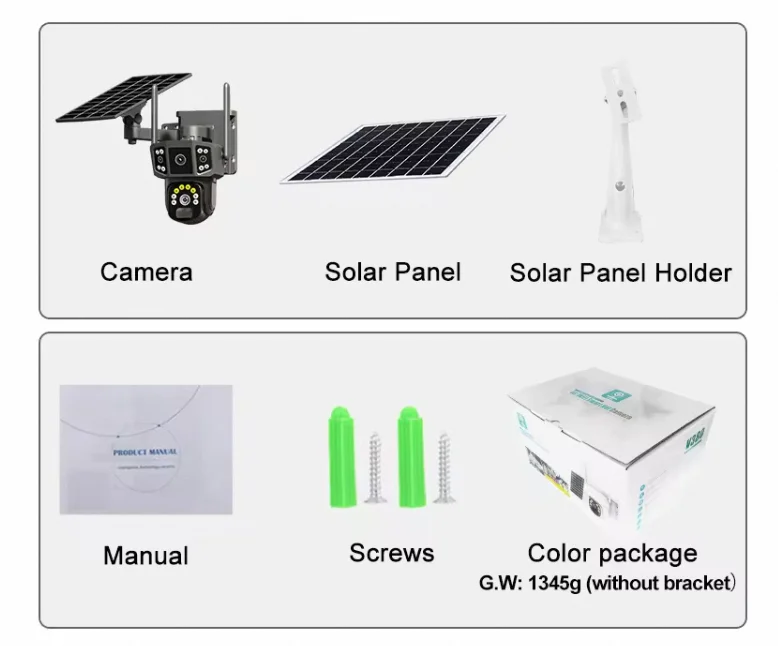 V380 Solar Power Security Camera with NIGHT VISION PTZ