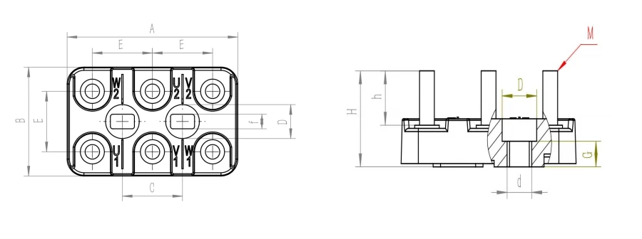 6 Bolts Electric Motor Terminal Connection Board with Brass Screw Plate ...