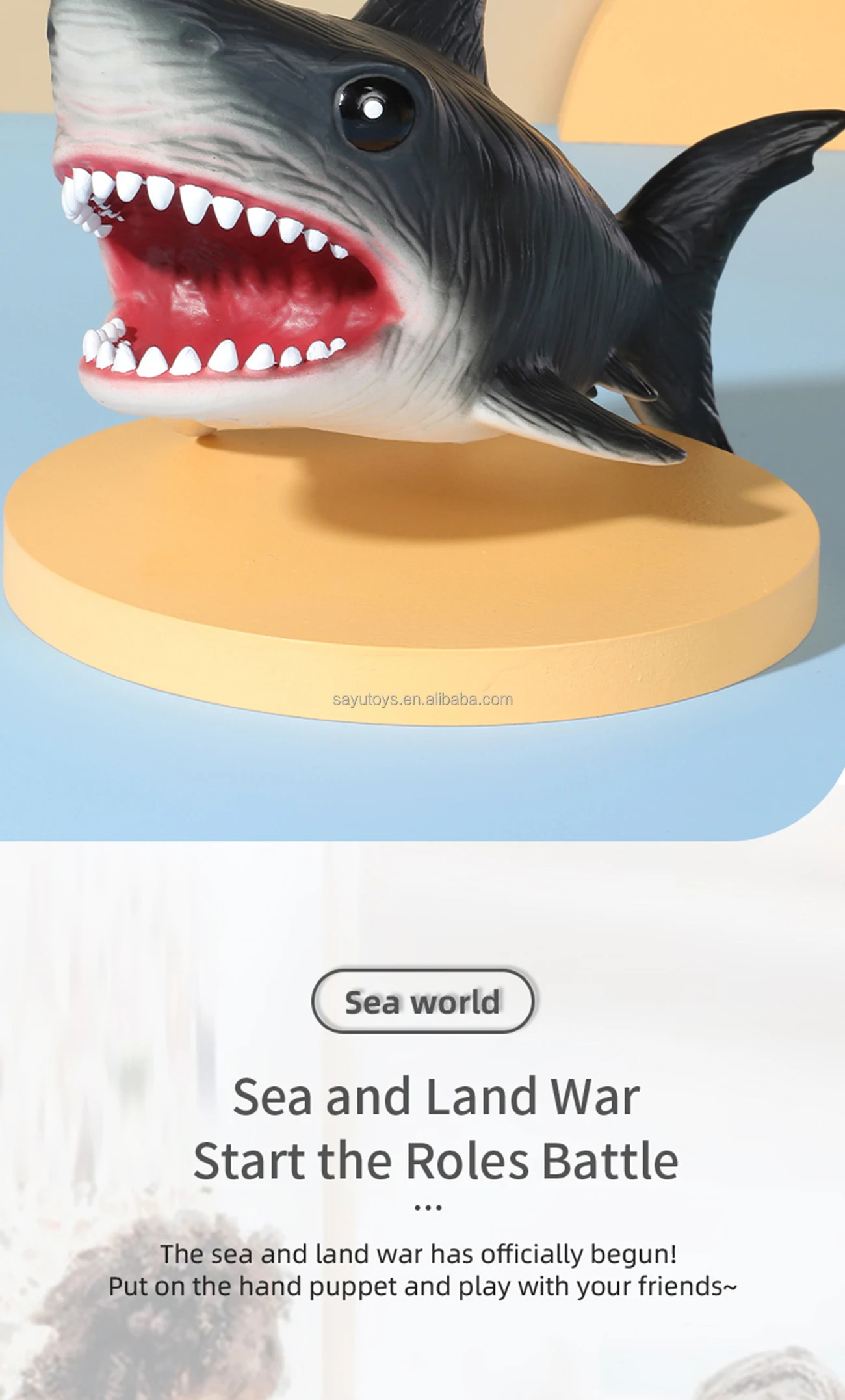 Sy Role Play Toy Puppets Models Mosasaurus Hand Puppet Head Dinosaur ...