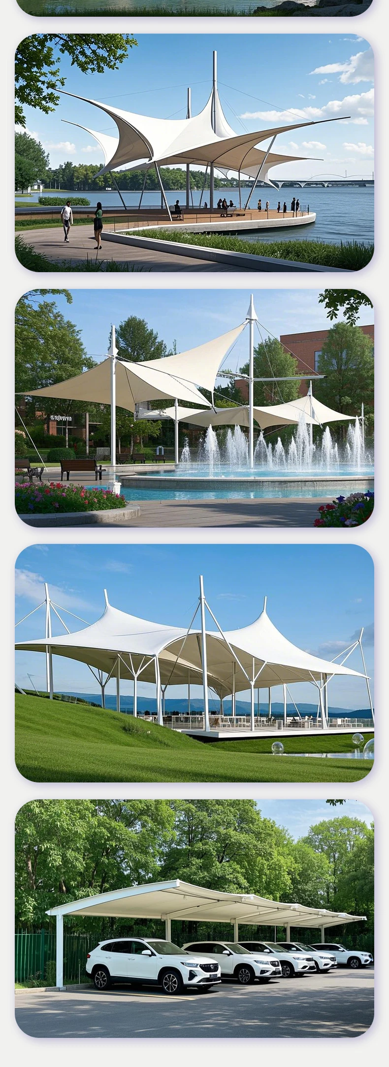 Modern Design Fast Build Canvas Steel Structure Membrane Shed for Car ...