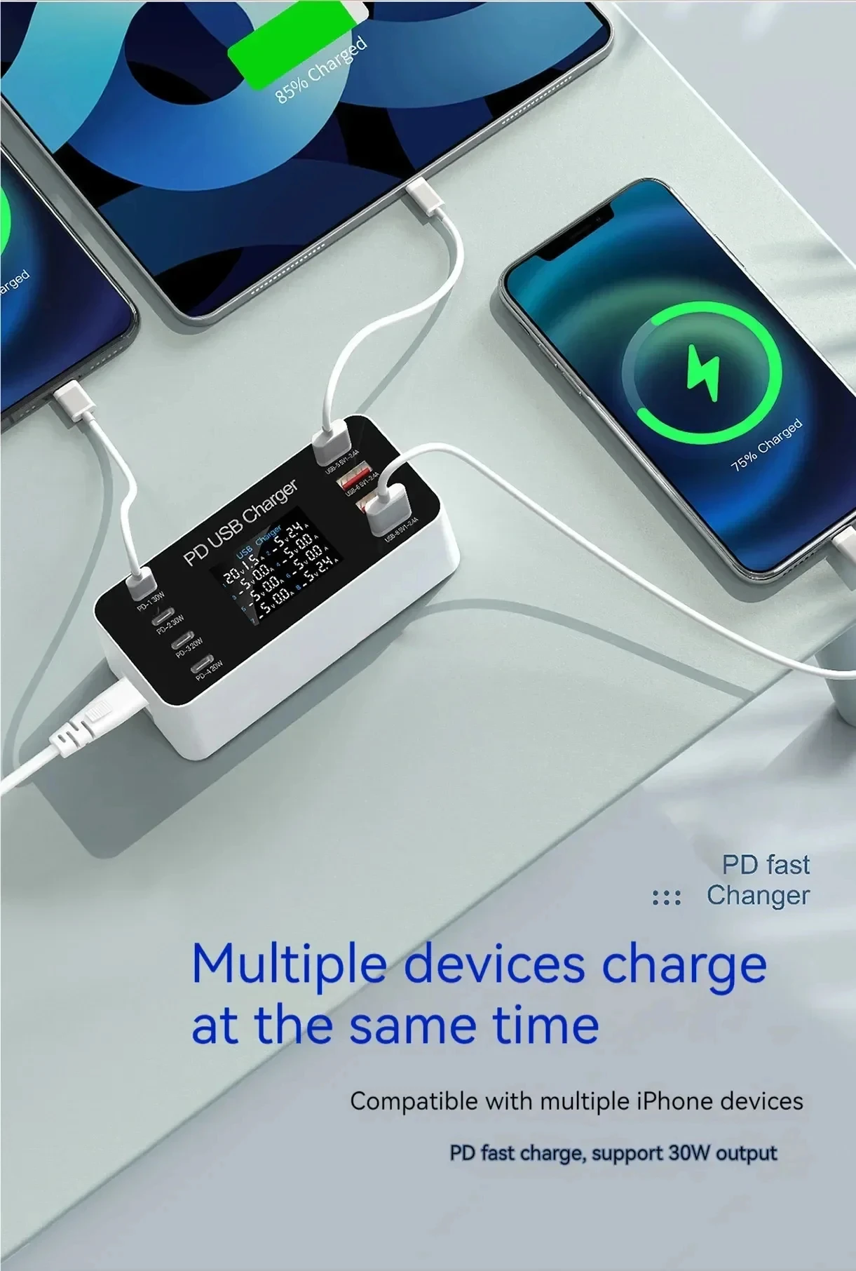 New 8-port Charger Supports Multiple Devices To Charge Simultaneously ...