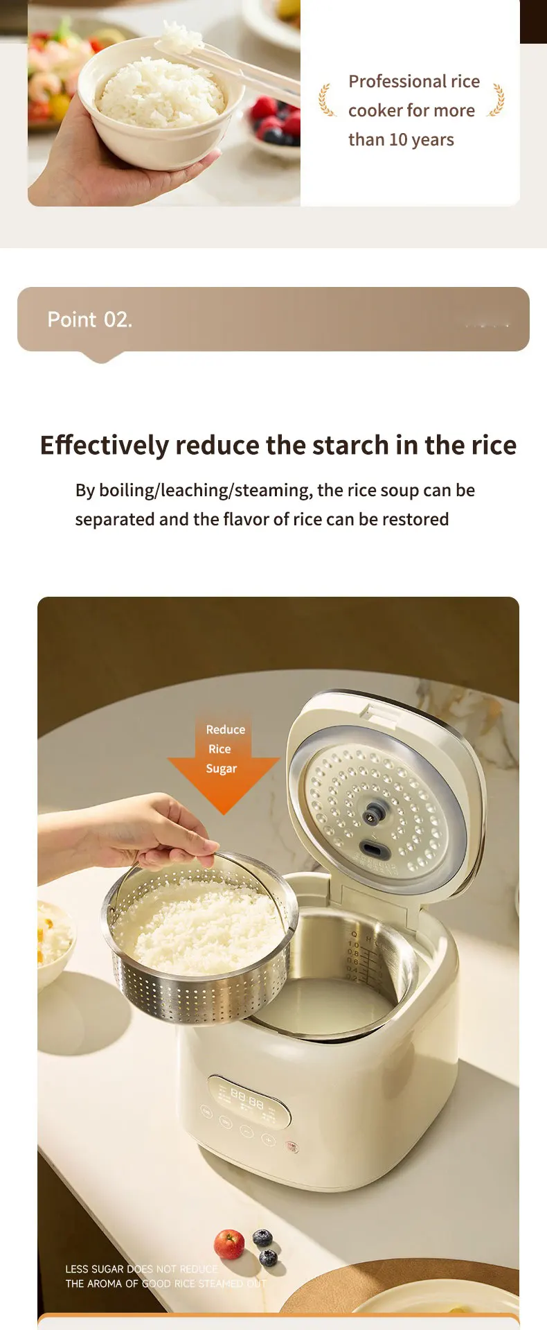 JIASHI 2.5L Mini Portable Rice Cooker - High Quality Cooking