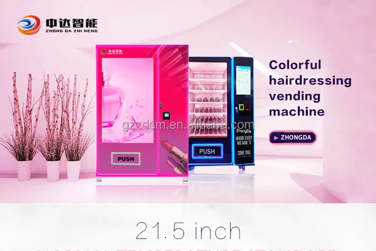 Zhongda Custom Pink Vending Machines Eyelash Vending Machine Automatic ...