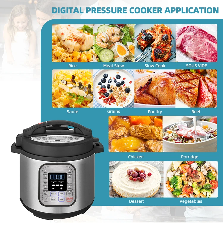 High Quality Multifunctional Pressure Cookers 6qt 6l With Digital Led ...