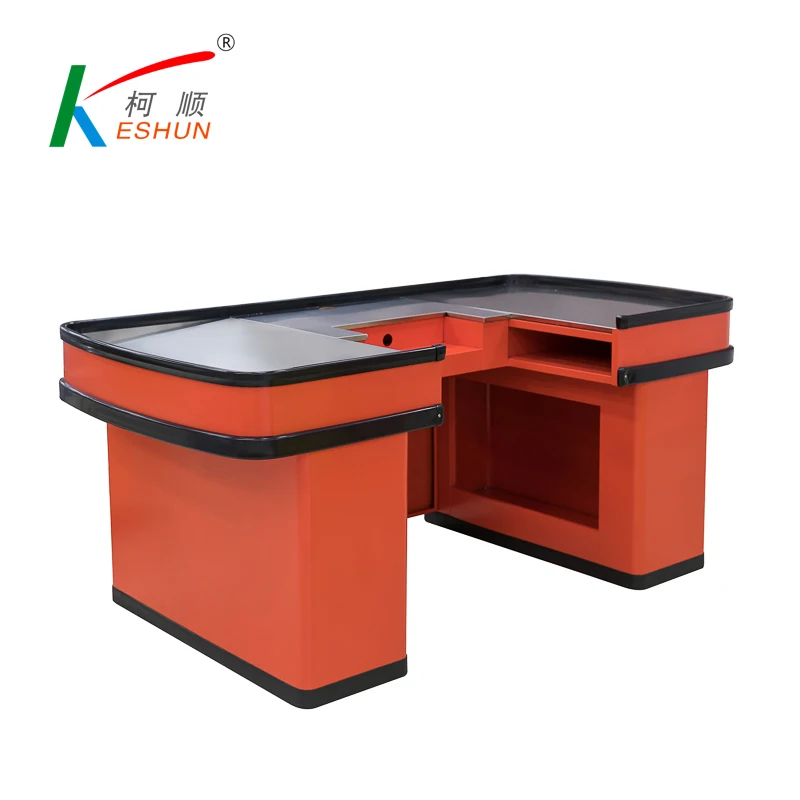 Cashier Desk Dimensions Supermarket Checkout Counter With Conveyor Belt ...