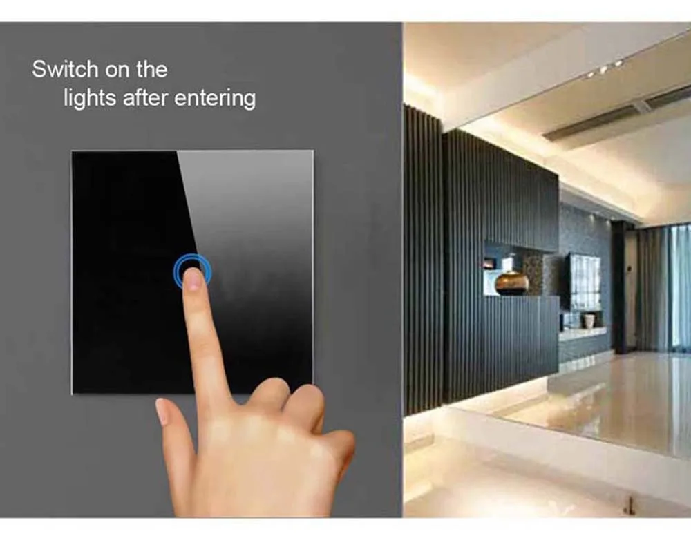 EU Standard Wall Touch Light Switch Wall Power Sensor Switch, White ...