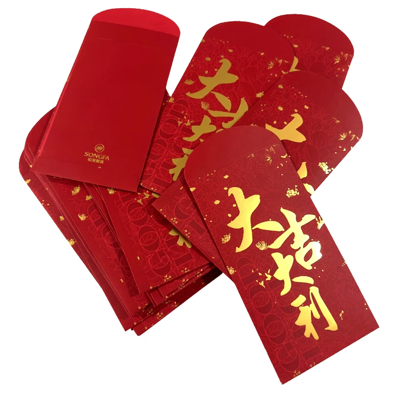 Embossed Logo Ang Bao 2025 Chinese Lucky Money Envelope Red Packet ...