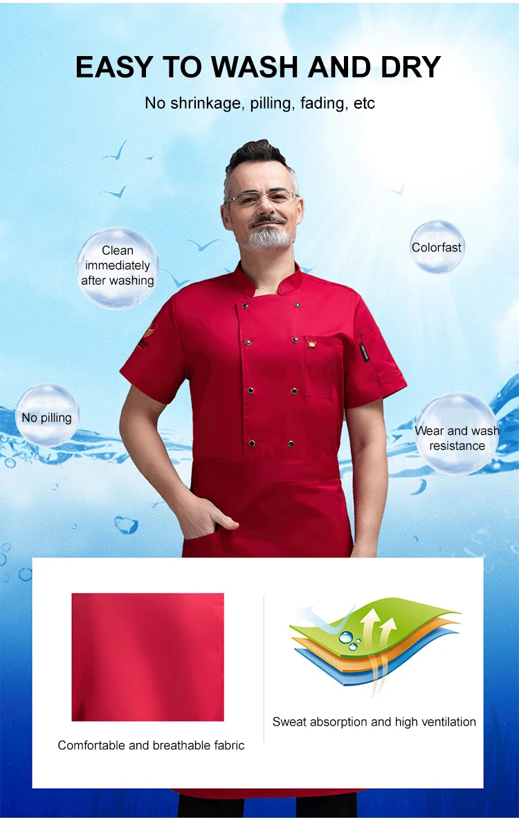 White Short Sleeves Chef Jacket,Cool Vent Chef Coat /chef Uniform ...