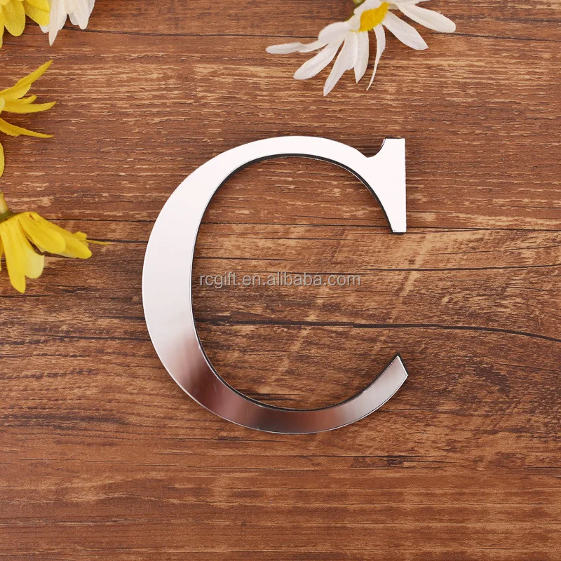 26 English Letters Mirror Wall Stickers 3d Effect Acrylic Alphabet ...