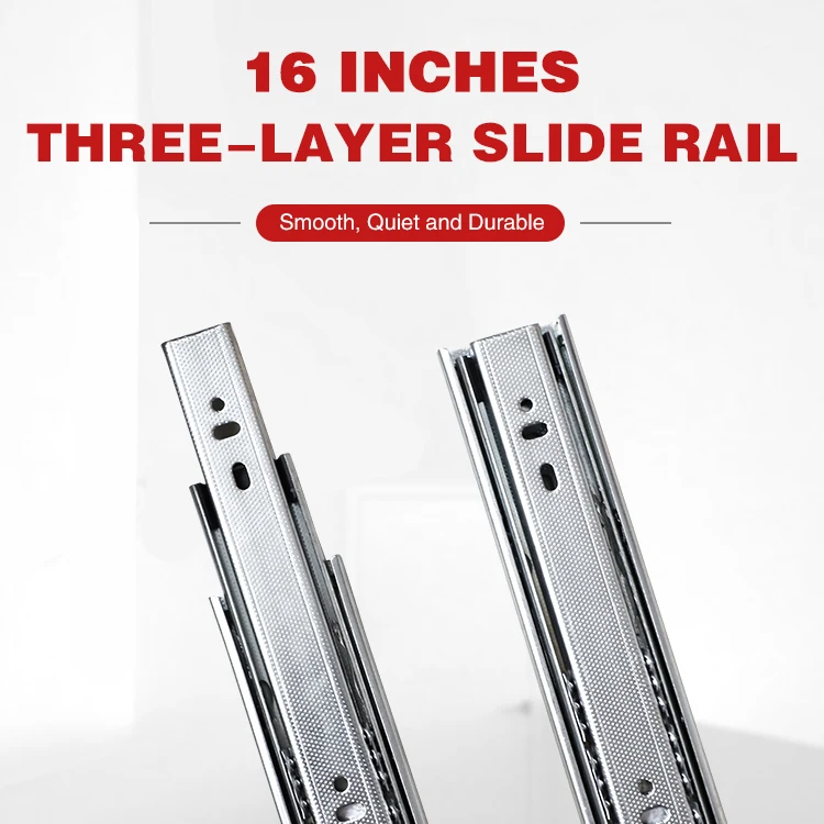Ball Bearing Slide 45mm Drawer Guides Telescopic Slide Rails Drawer ...
