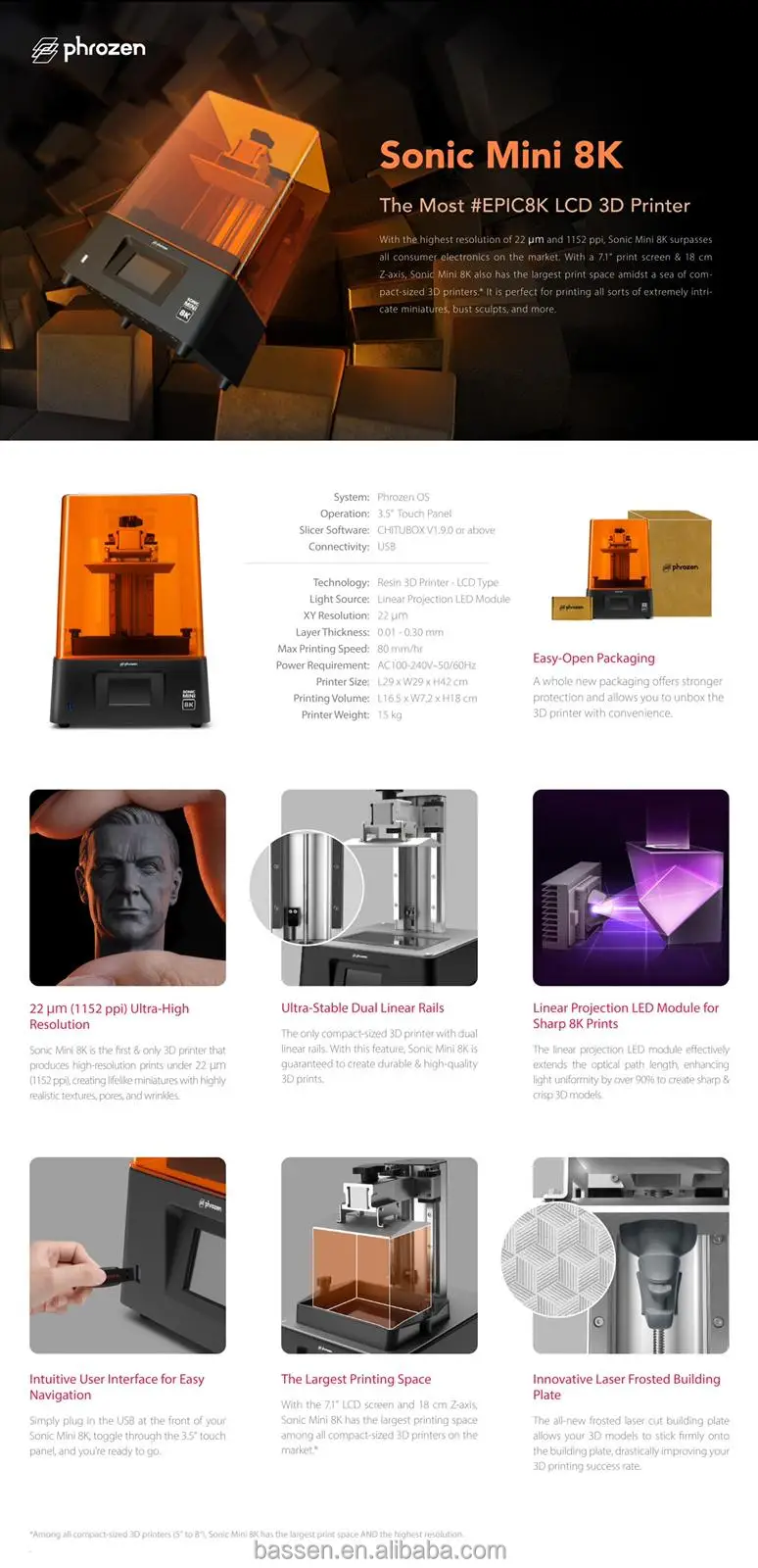 Phrozen Sonic Mini 8K - Precision 3D Printing Made Easy