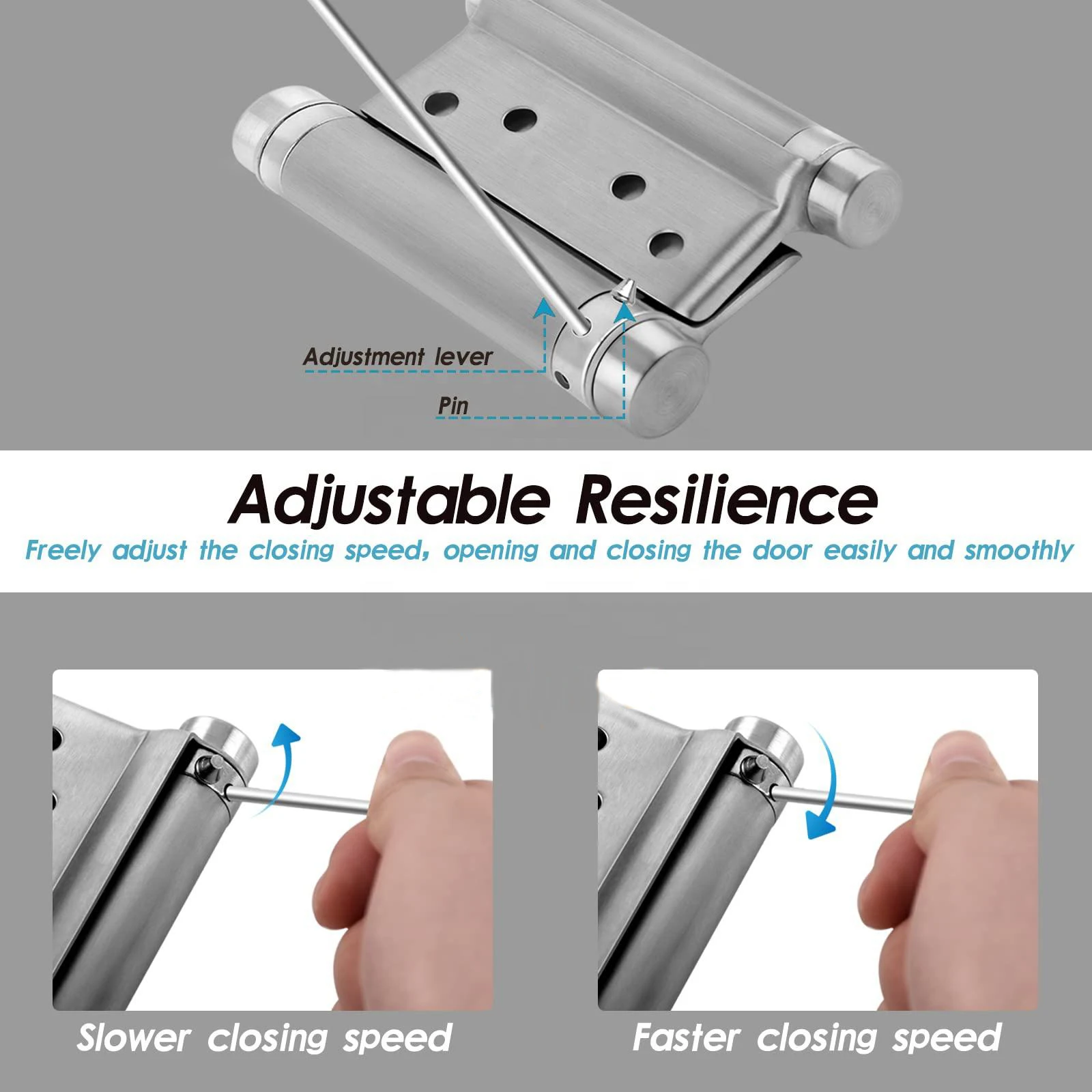 3-8 Inch Spring Loaded Hinge for Wooden Door Self Closing Stainless ...