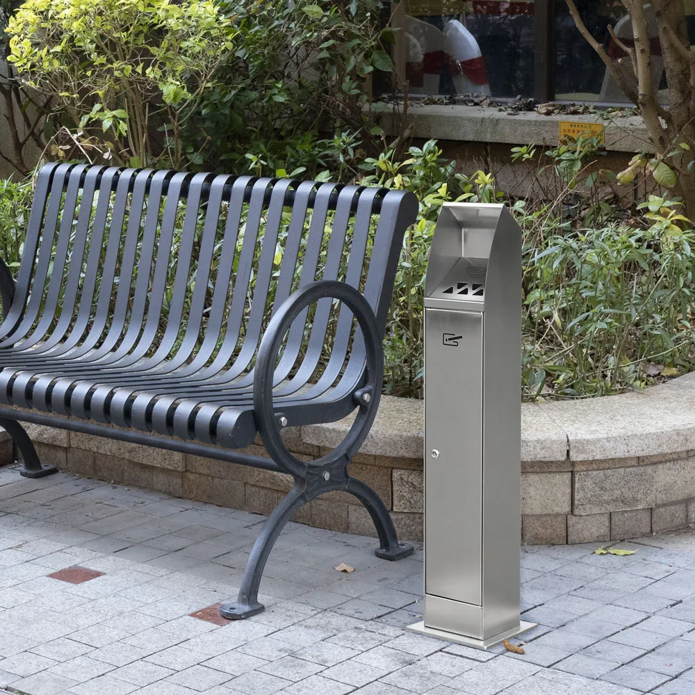 Stainless Steel Cigarette Butt Receptacle Free Stand Outdoor Cigarette ...
