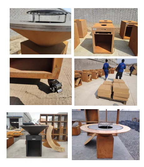 BBQ Corten Steel Grill - Portable Outdoor Fire Pit Table