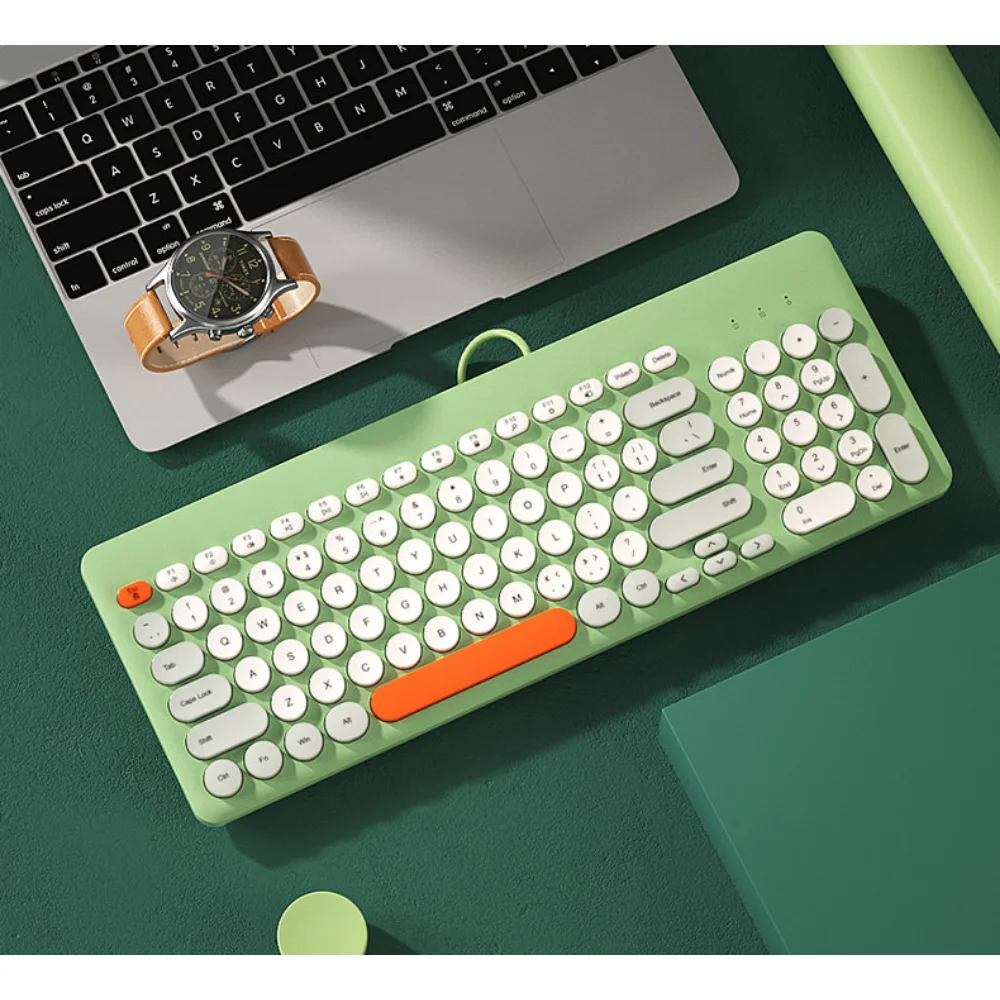 Kulee K221u Wired Vintage Round Hat Keyboard Office Laptop Desktop ...