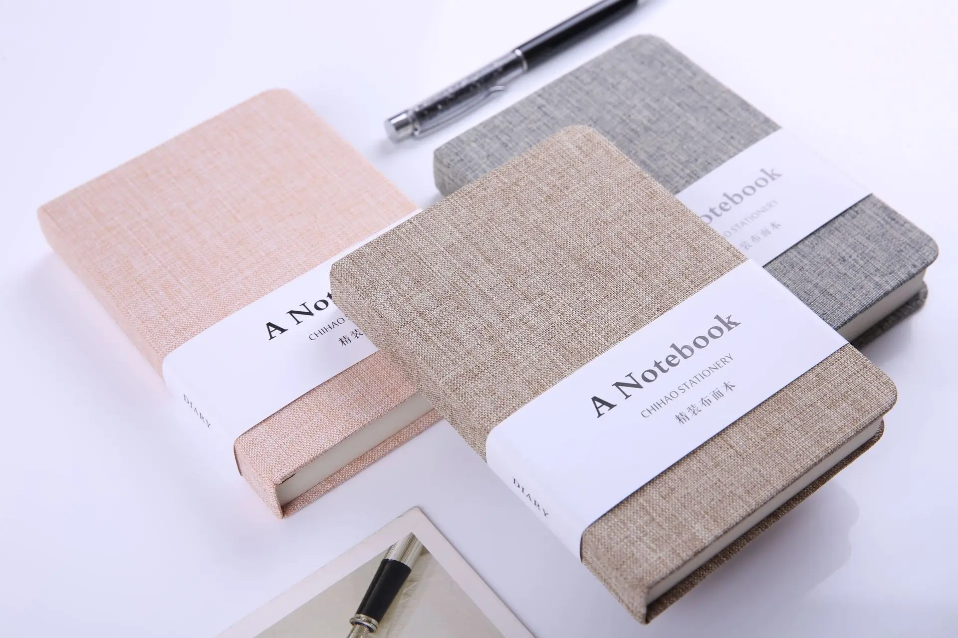 Wholesale A6 B6 Linen Notebook - Fancy Fabric Hardcover