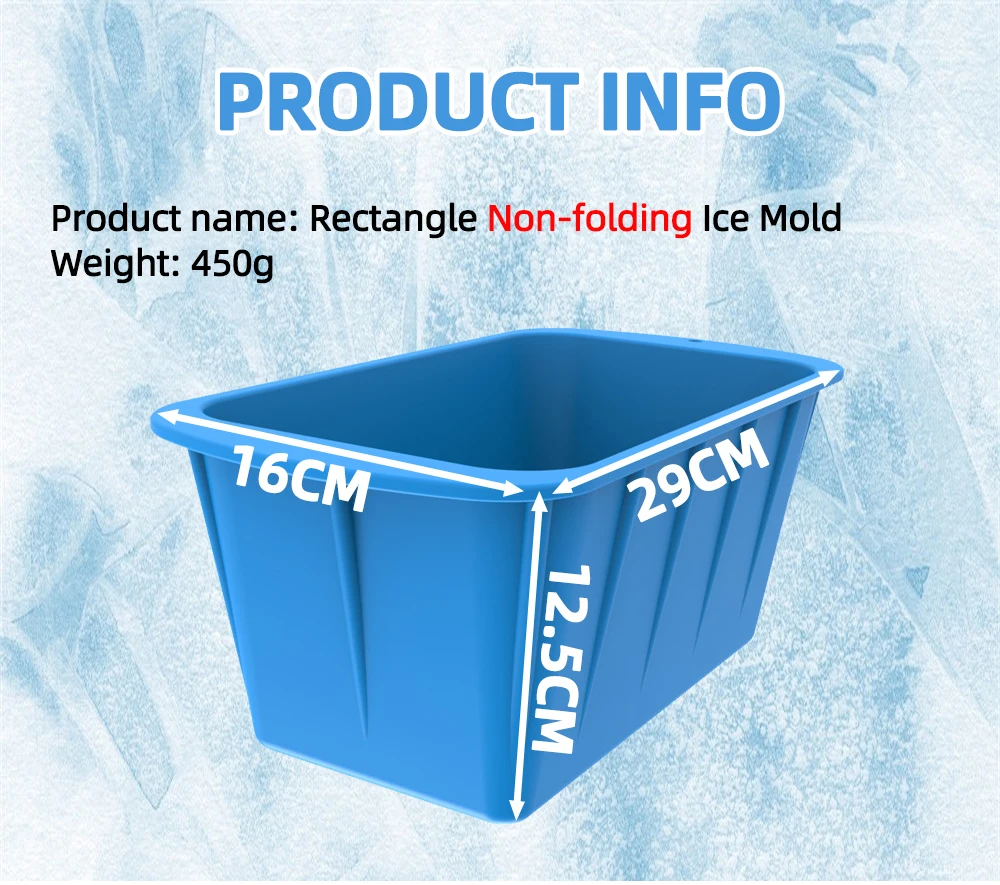 Custom Logo Single 8lb Retangular Ice Bath Mold Extra Large Foldable ...
