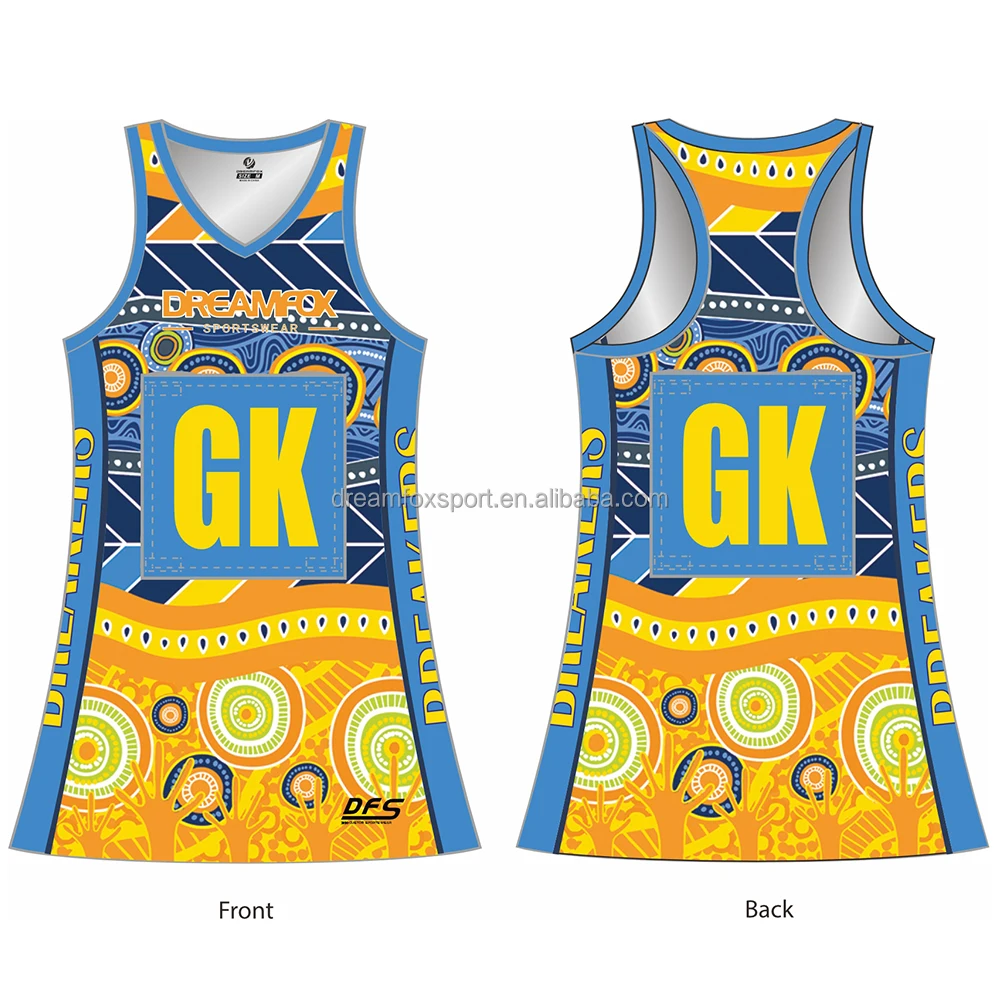 Best Design Netball Women Team Uniforms Set Kits Aboriginal Full ...