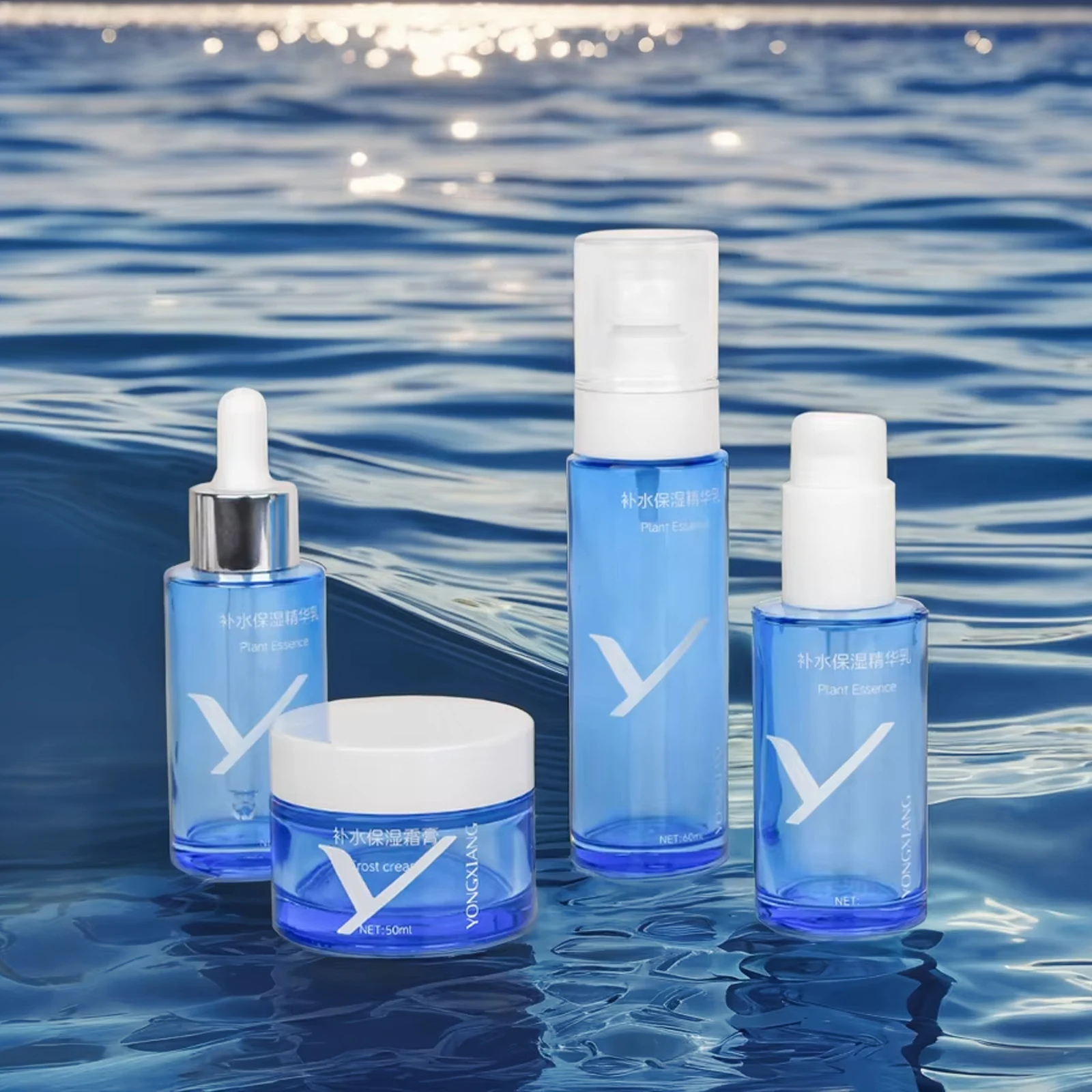 Luxury Glass Empty Skin Care Set Packaging Includes Dropper Bottle for ...