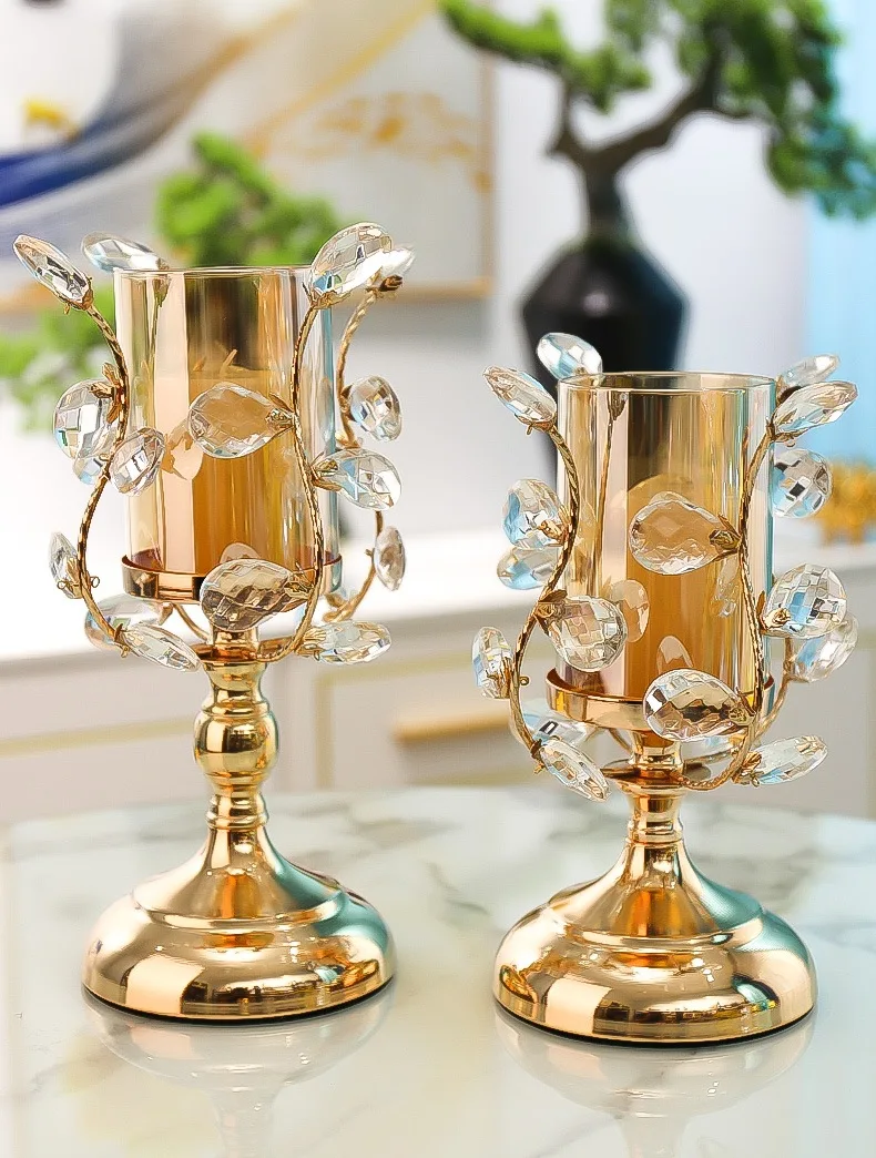 Light Luxury Crystal Glass Candlestick Wholesale Simple European Glass ...