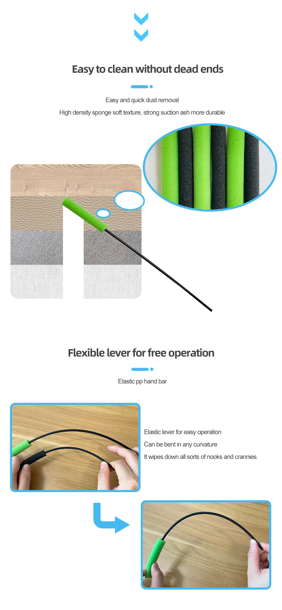 Easy To Use Plastics Handle Soft Head Cleaning Stick Sponge Brush - Buy ...