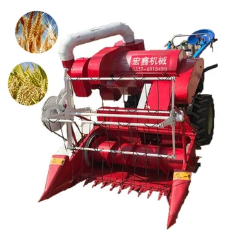 Diesel 15hp Rice Harvesting Machine Handheld Wheat Combine Price Of ...