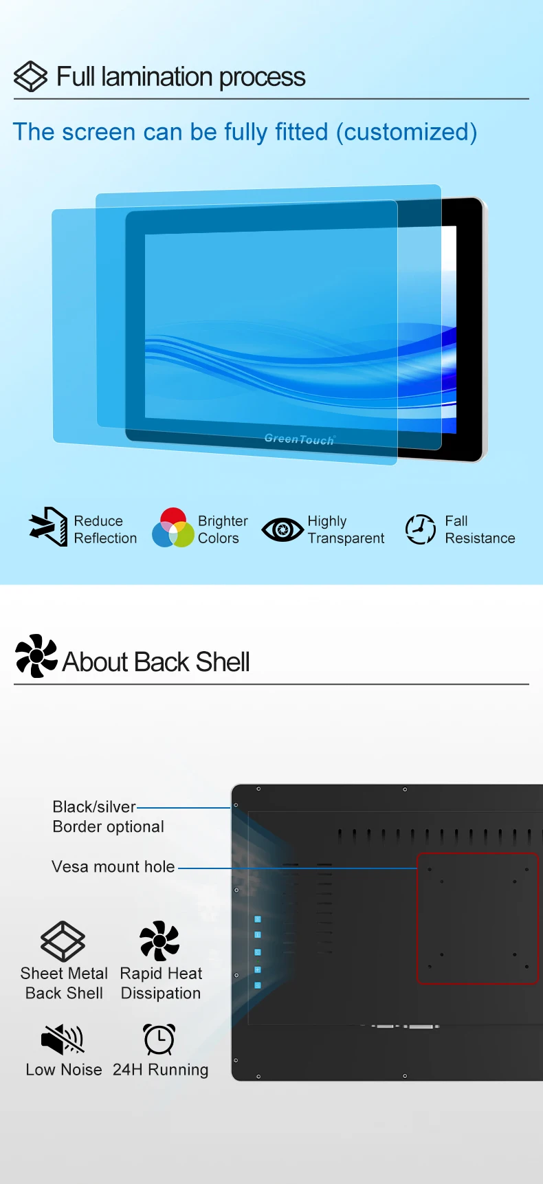 23.8 Inch LCD Touch Monitor - 1920x1080 Capacitive Display