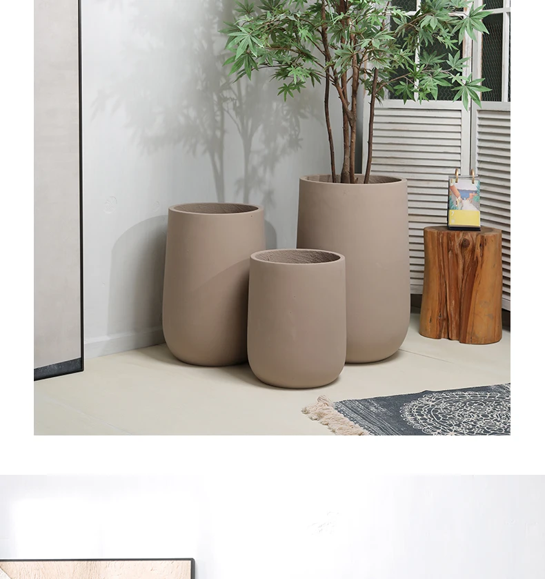 Minimalistic Custom Color Garden Decoration Terracotta Cement Planters ...