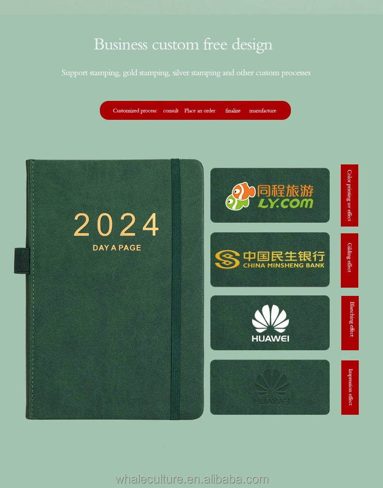 Wholesale 365 Days Diary Monthly Weekly Planner A5 Pu Leather Notebook ...