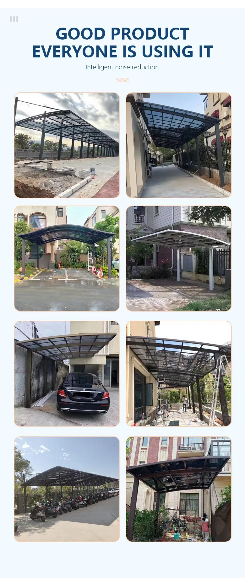 Outdoor Aluminum Alloy Carport Car Garage UV Coated Waterproof Sun ...
