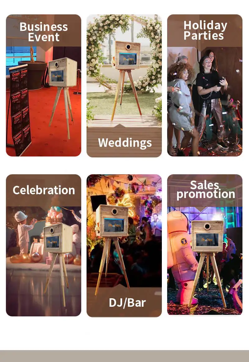 Wood Vintage Shell Selfie Photobooth - Wedding Touch Screen