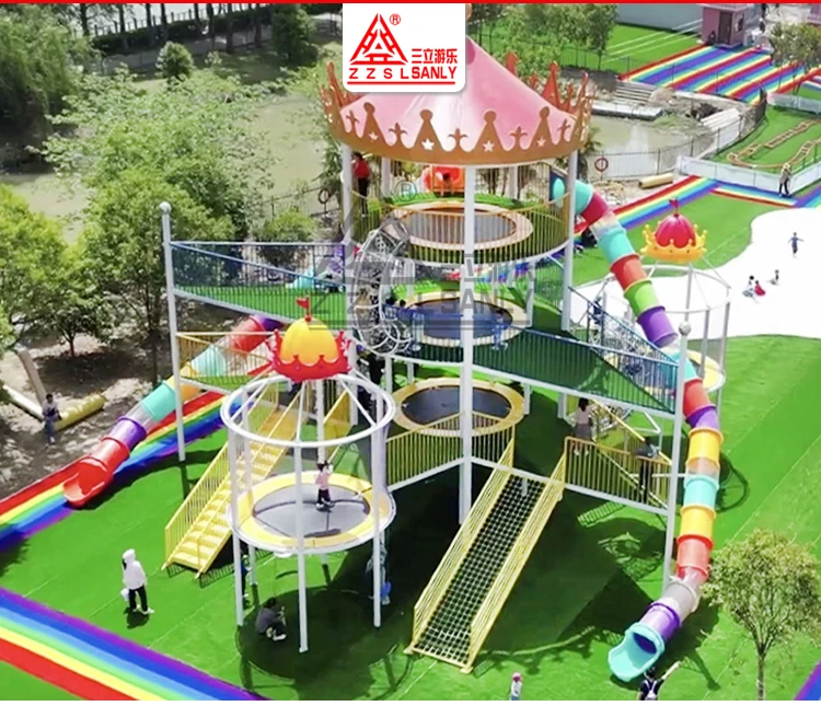 Unpowered Amusement Park Equipment Air Trampoline Family Climbing ...