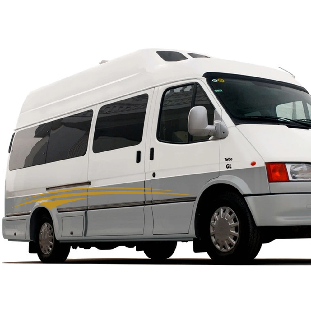 2Pcs Van Door Side Stickers Graphics Stripes Kit Cover Auto Body Decor ...