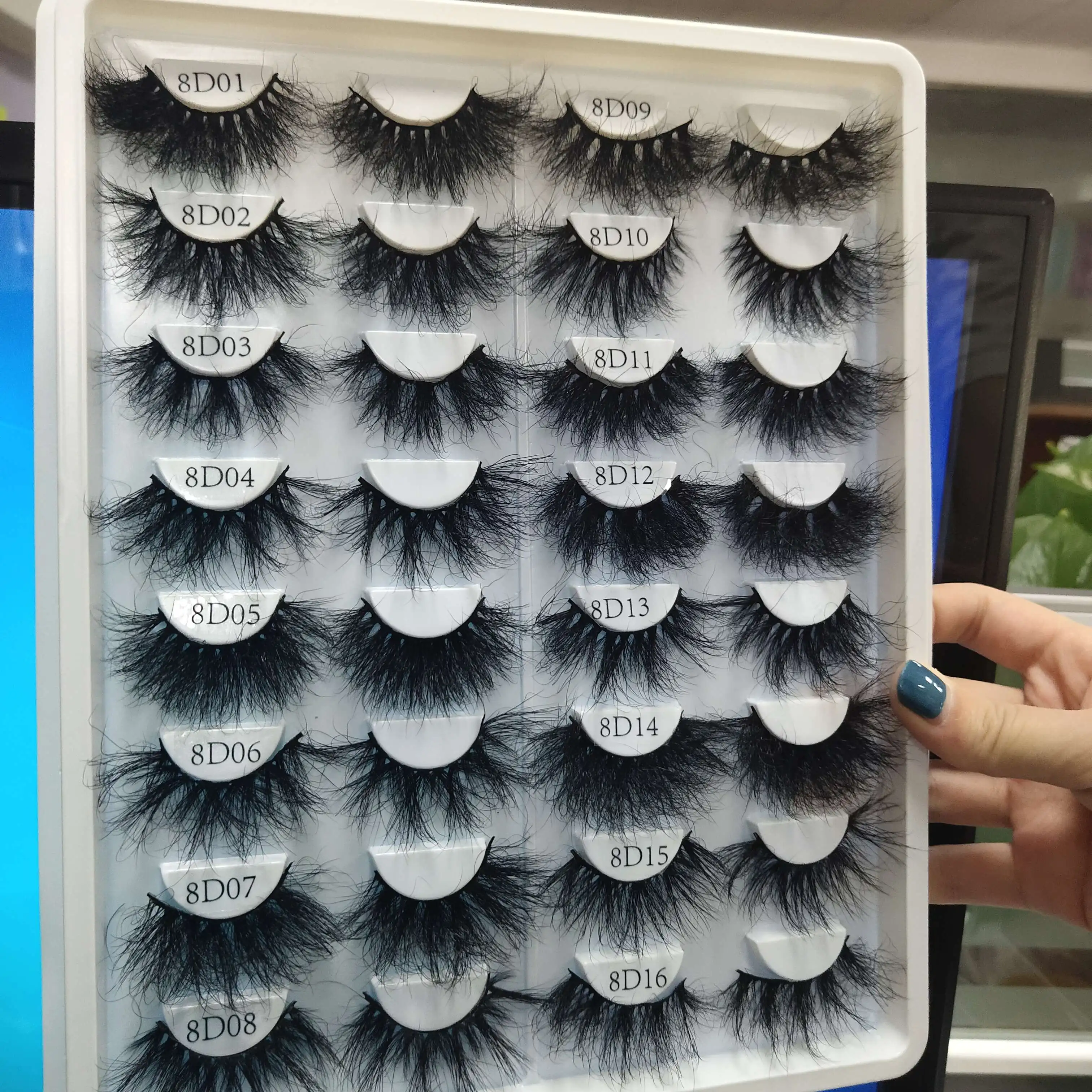 20MM Thick and Messy Russian Strip Eyelashes Full Strip False Eyelashes ...