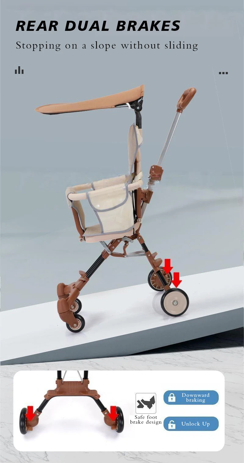 Light Folding Portable 4 Wheels Mini Baby Stroller Carriage Pram ...