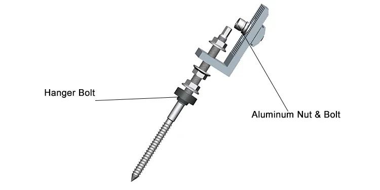 Aluminum SUS304 Dowel Screw Hanger Bolt M8 CE Certified Solar Panel ...