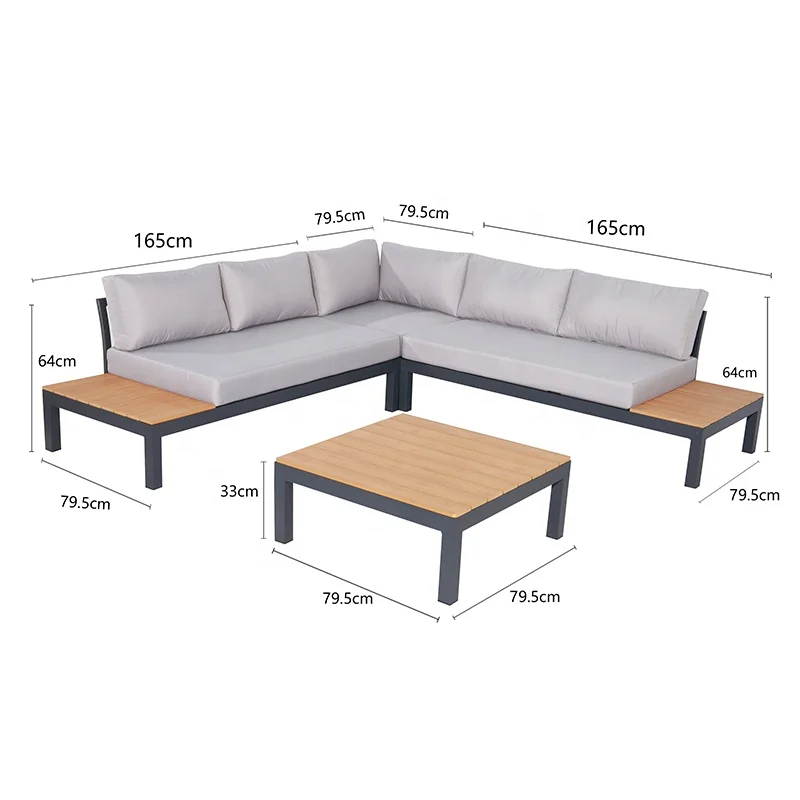 Modern L Shape Patio Corner Lounge Set Furniture Outdoor Garden Plastic ...