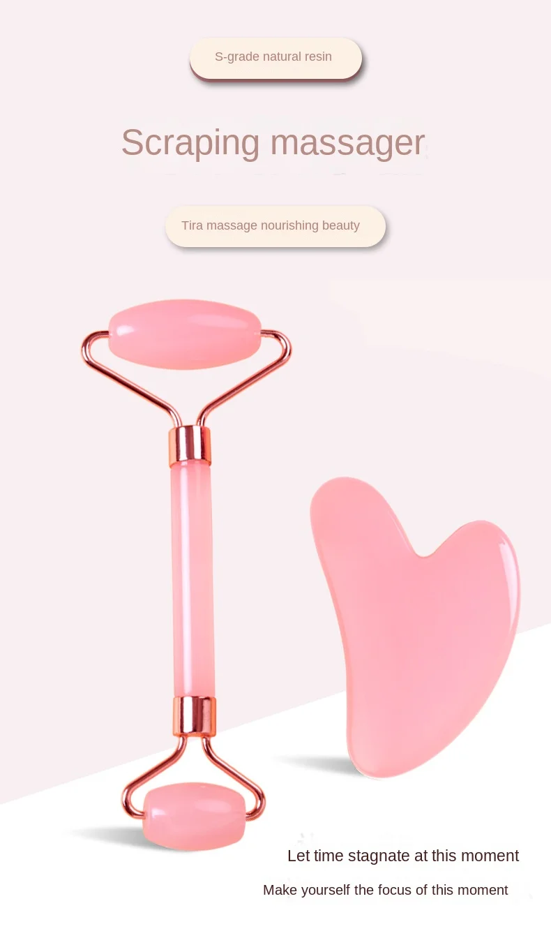 Wholesale Gua Sha Set Natural Beauty Rose Quartz Roller Crystal Face Facial Massage Jade Roller ...