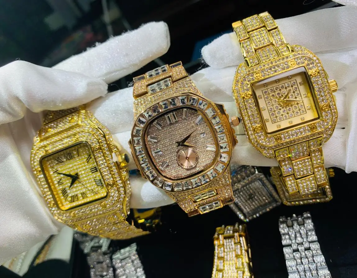 Hip Hop Gold Plated Hip Hop Iced Out Micro Cz Diamond Wholesale Luxury ...