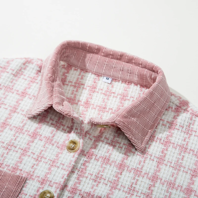 Customized 2024 Shacket Plaid Shackets With Pockets For Women Patchwork ...